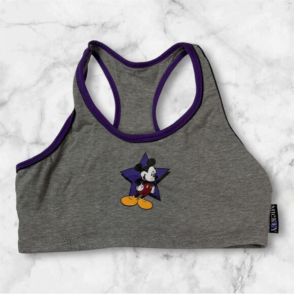 Disney | Swim | Vintage Mickey Mouse Sports Bra Top Girls Large Gray ...